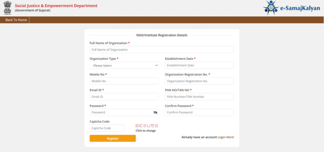 E Samaj Kalyan Gujarat 2025 Online Registration and Login