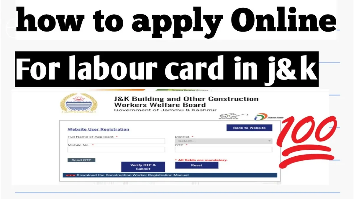JK Labour Card Registration 2025: Apply Online and Login