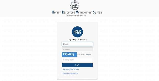 HRMS Odisha 2025 Login, Payslip Pdf and Check E-Service Book